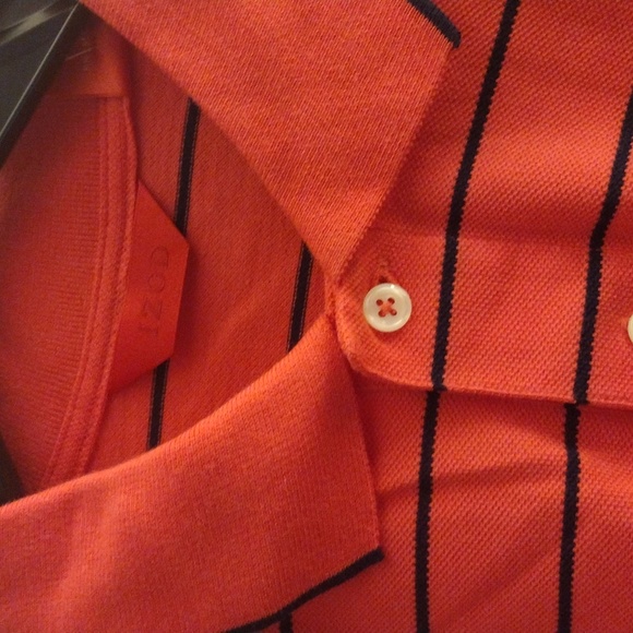 Izod | Shirts | Izod Mens Polo Shirt Size Xl Color Red And Dark Navy Striped New With Tag | Poshmark
